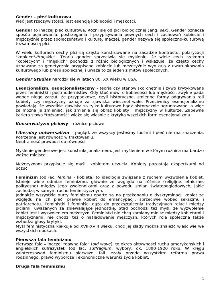 Gender Wyklady | PDF