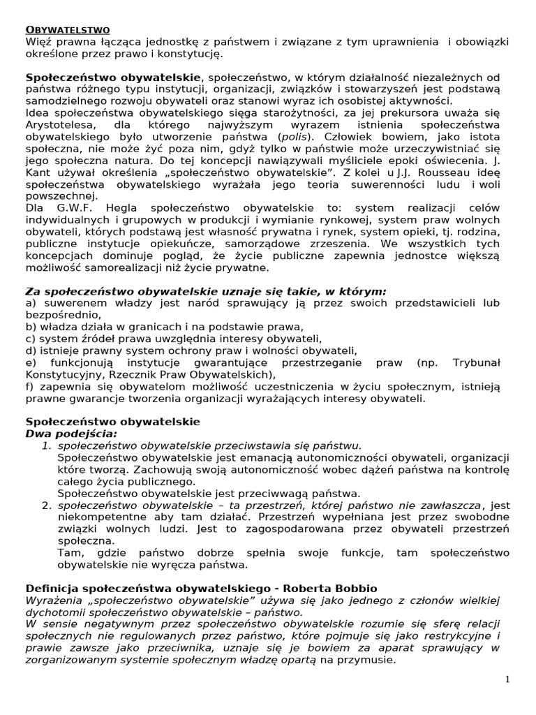 Spoleczenstwo Obywatelskie | PDF