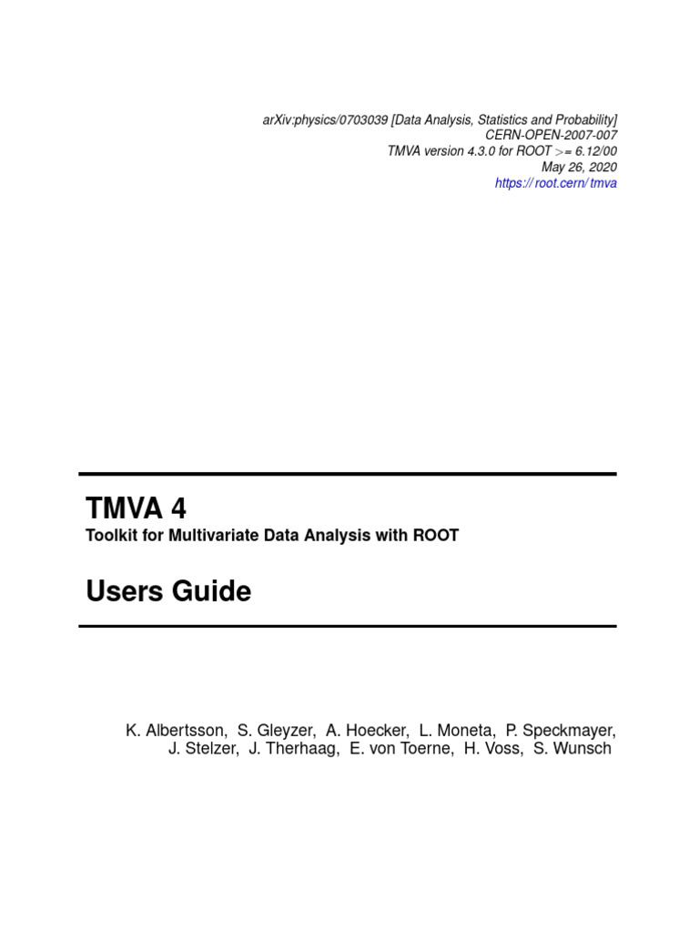 TMVAUsersGuide | PDF | Receiver Operating Characteristic | Statistical Classification