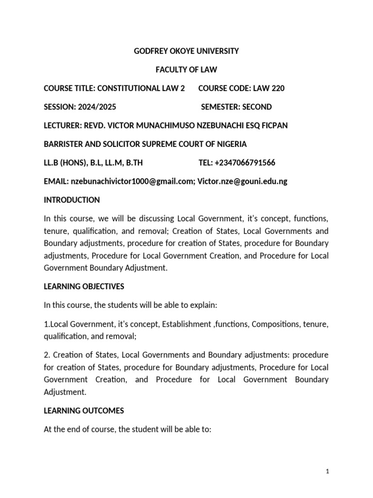 Local Government Law in Nigeria: Overview | PDF | Supermajority ...