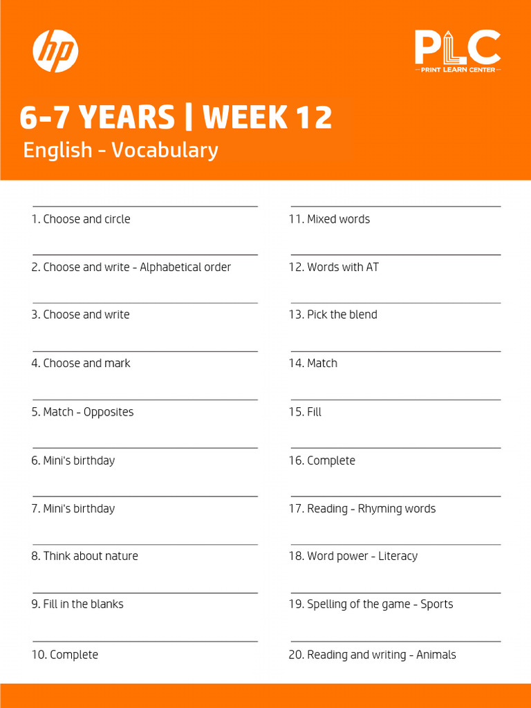 Class1 English Vocabulary Worksheet | PDF | Reading (Process) | Human Communication