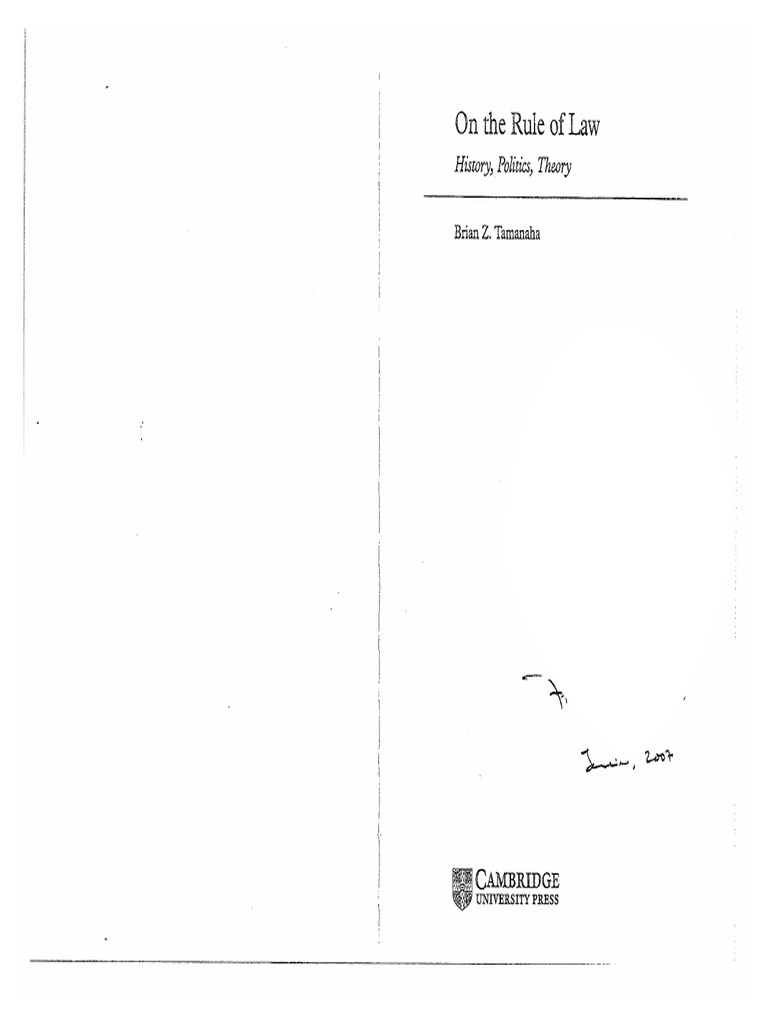 Tamanaha: On The Rule of Law | PDF