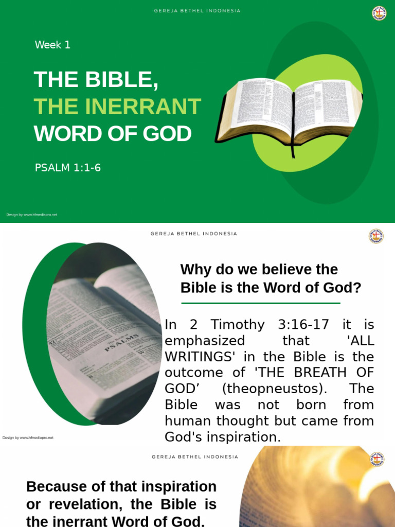 Week 1-The Bible, The Inerrant Word of God | PDF