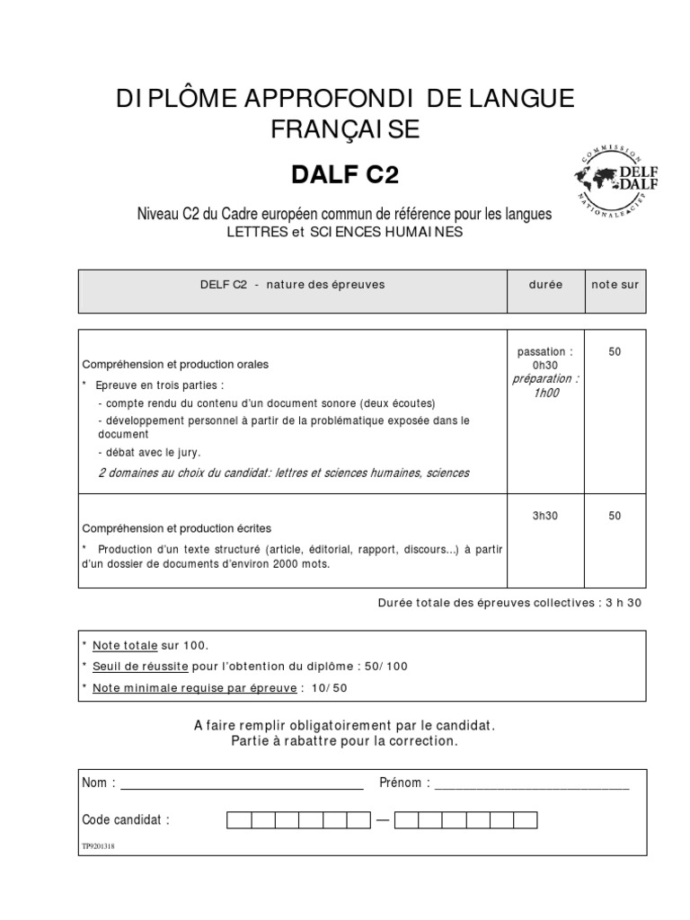 Dalf C2 | PDF | Langue française | Latin