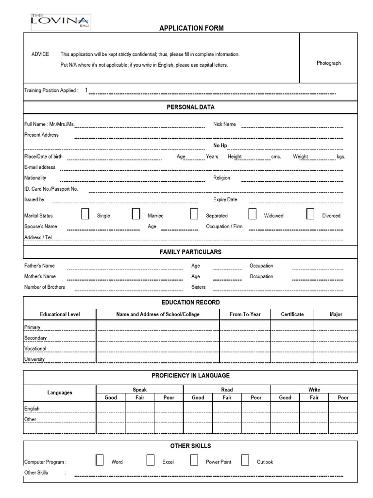 Trainee Application Form & Interview | PDF