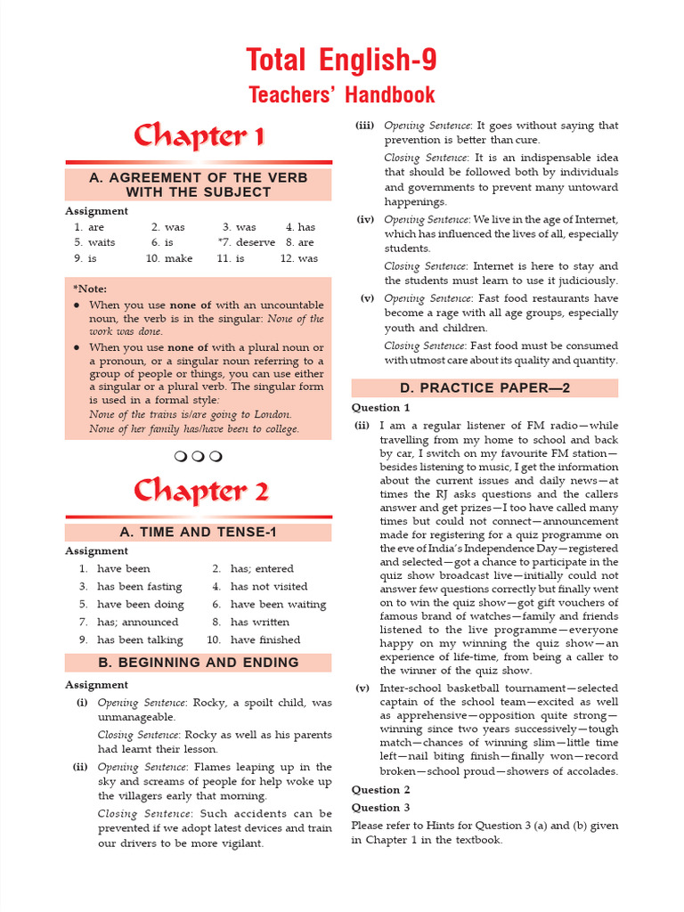 Total English-9 | PDF | Grammatical Number