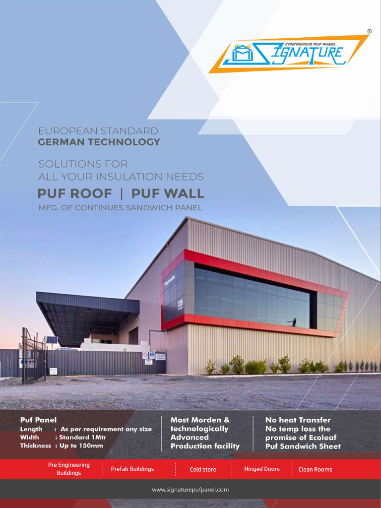 Signature PUF Panel Product Overview | PDF | Thermal Insulation | Materials