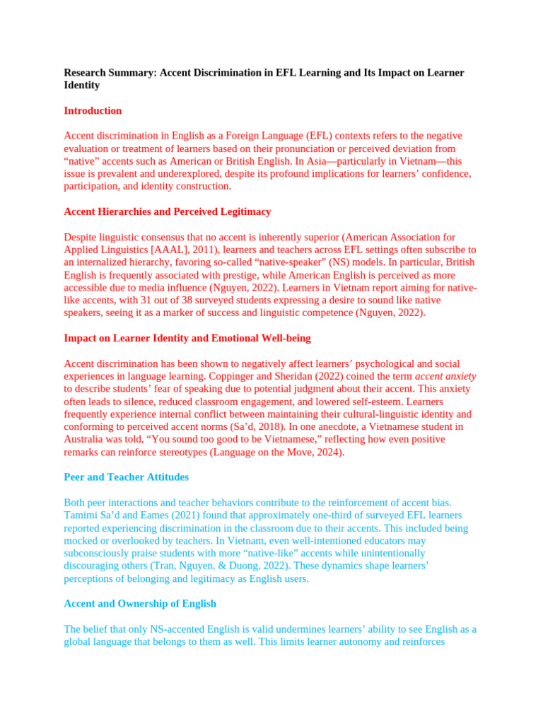 EFL 527 - Trio Presentation | PDF | Accent (Sociolinguistics) | English ...