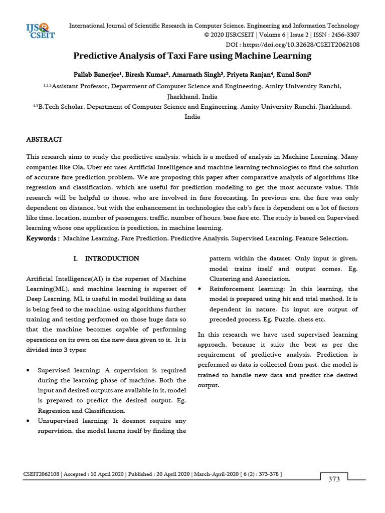 Predictive Analysis of Taxi Fare Using M | PDF | Regression Analysis | Mean Squared Error