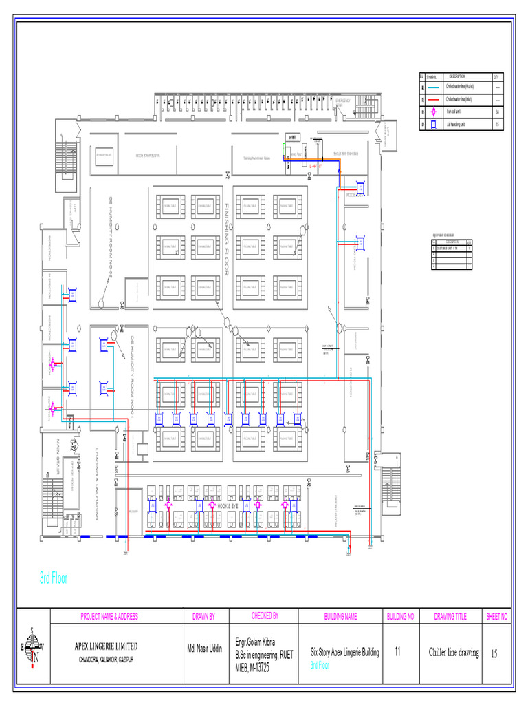 Six Story Apex Lingerie Building 3rd Floor Chiller Line Drawing 20-08 ...