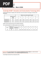 Computer Science 0478 March 2025 Grade Threshold Table | PDF