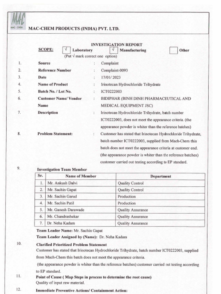 Investigation Reprot Complaint-0093 | PDF