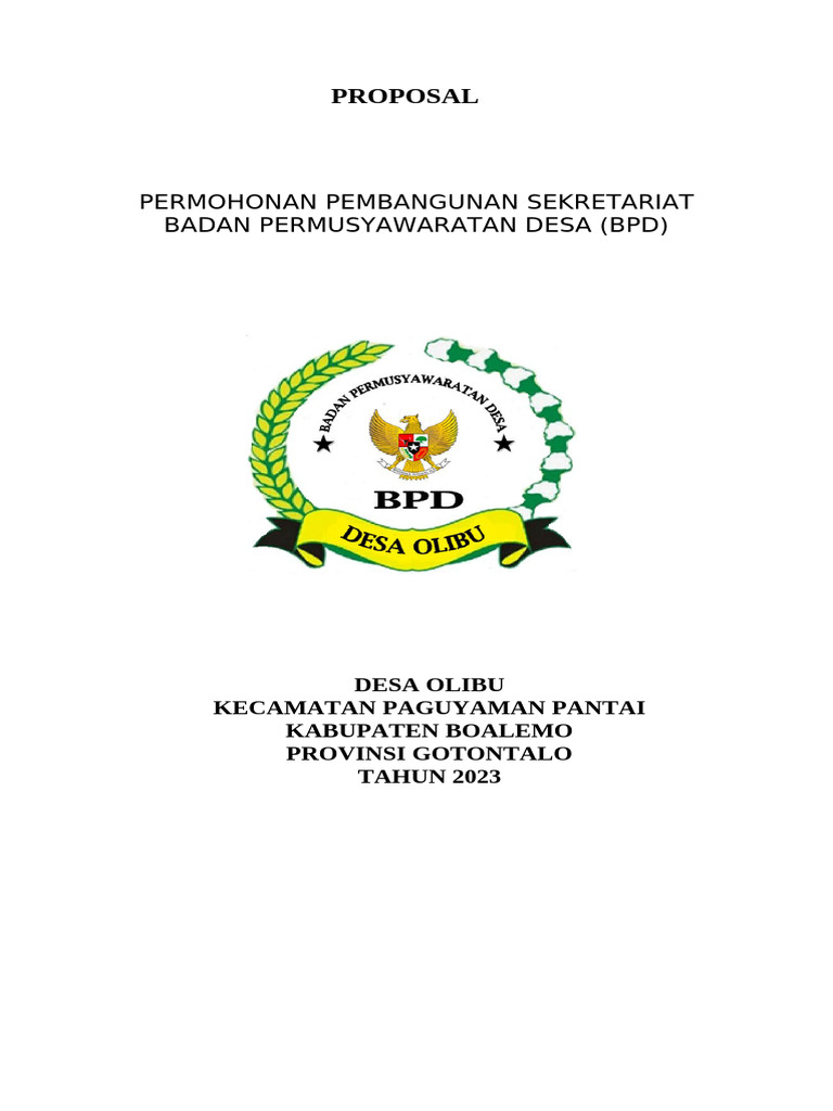 PROPOSAL SEKRETARIAT BPD | PDF