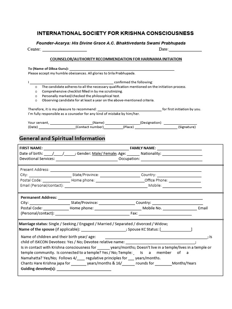 HARINAM Initiation | PDF | Krishna | Hinduism