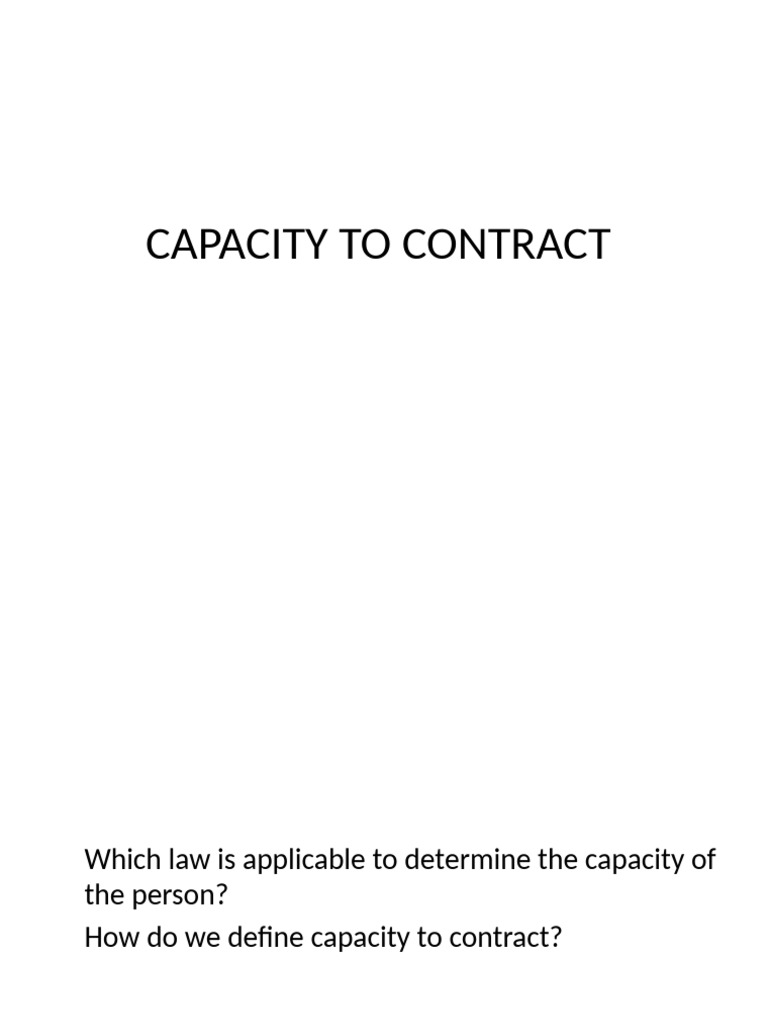 4 Capacity To Contract | PDF | Estoppel | Common Law
