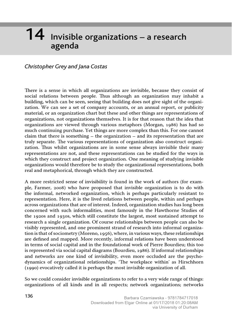 Invisible Organizations A Research Agenda | PDF | Secrecy ...