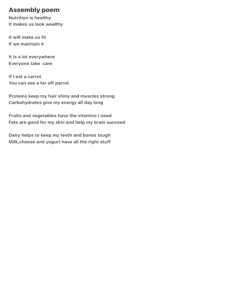 Assembly Poem | PDF