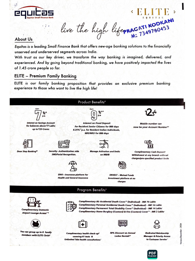Equitas Bank Account Features | PDF