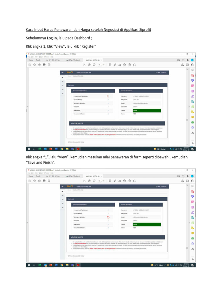 Register Lelang dan isi Harga Nego Penawaran (2) | PDF