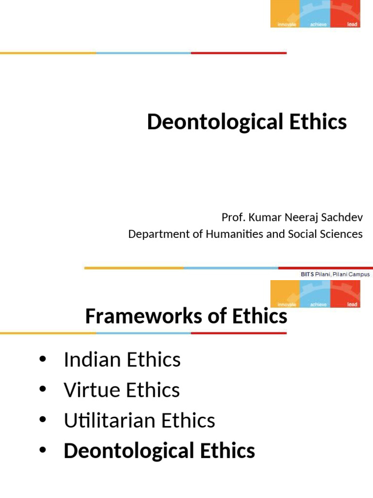 08 Prof Ethics Deontological Ethics 4 | PDF | Liberal Arts Education