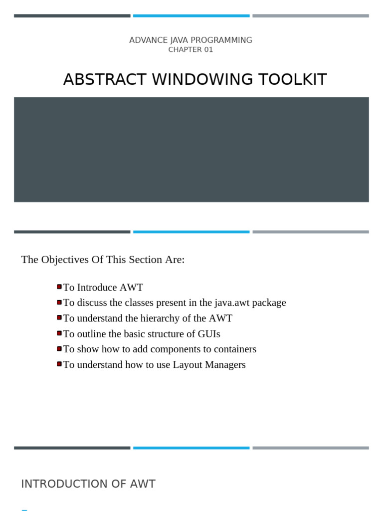 Chap - 01 - Abstract Windowing Toolkit (Modify) | PDF | Class (Computer Programming) | Computing