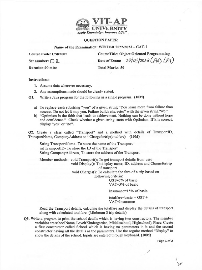 CSE2005_CAT1_2022-23(1) | PDF