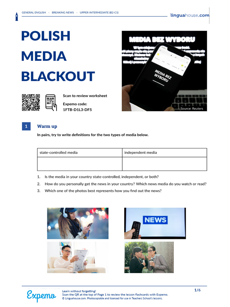Polish Media Blackout British English Student B2 C1 | PDF | Freedom Of ...