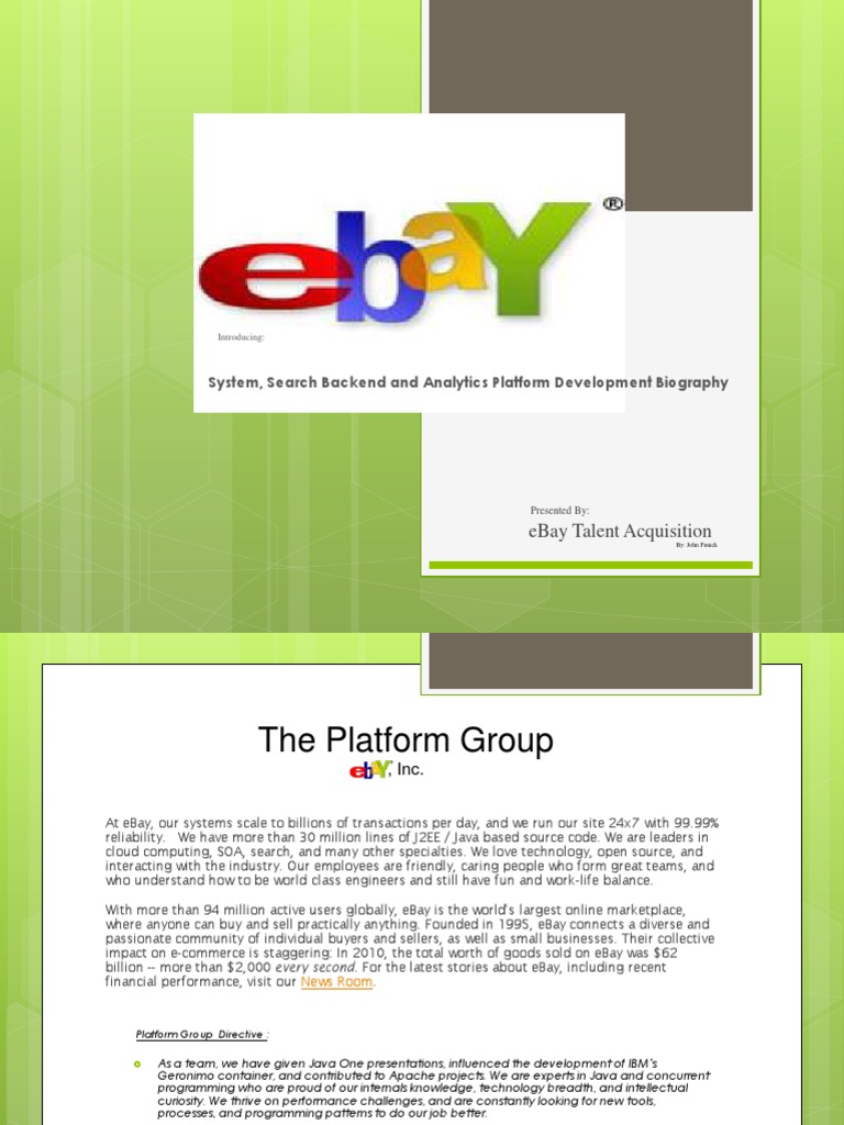eBay Platform Group Opportunities | PDF | E Bay | Cloud Computing