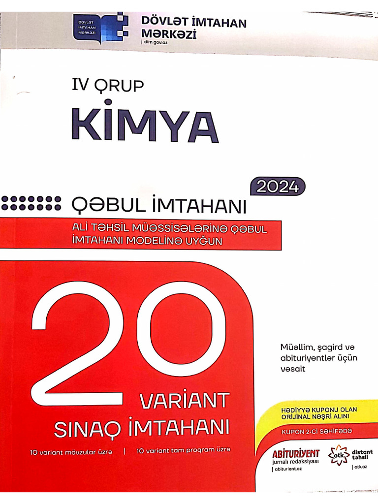Lv Qrup Ki̇mya Qəbul i̇mtahani 2024_250315_203142 | PDF