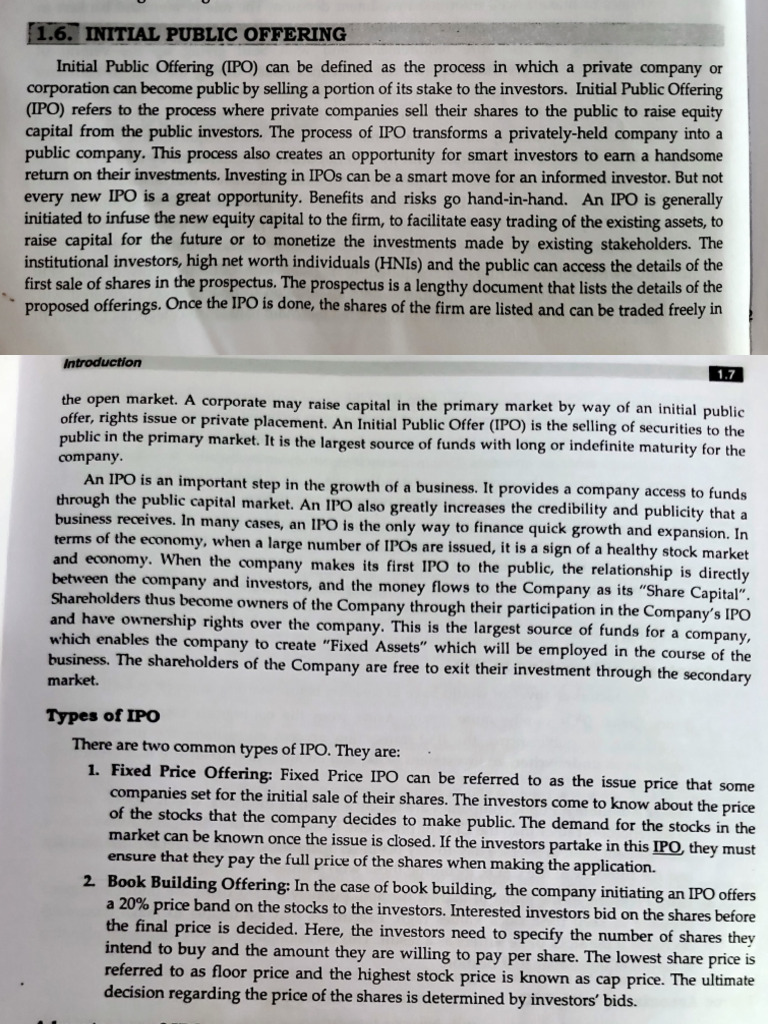 IPO, Unit 3, ISM | PDF | Initial Public Offering | Stocks