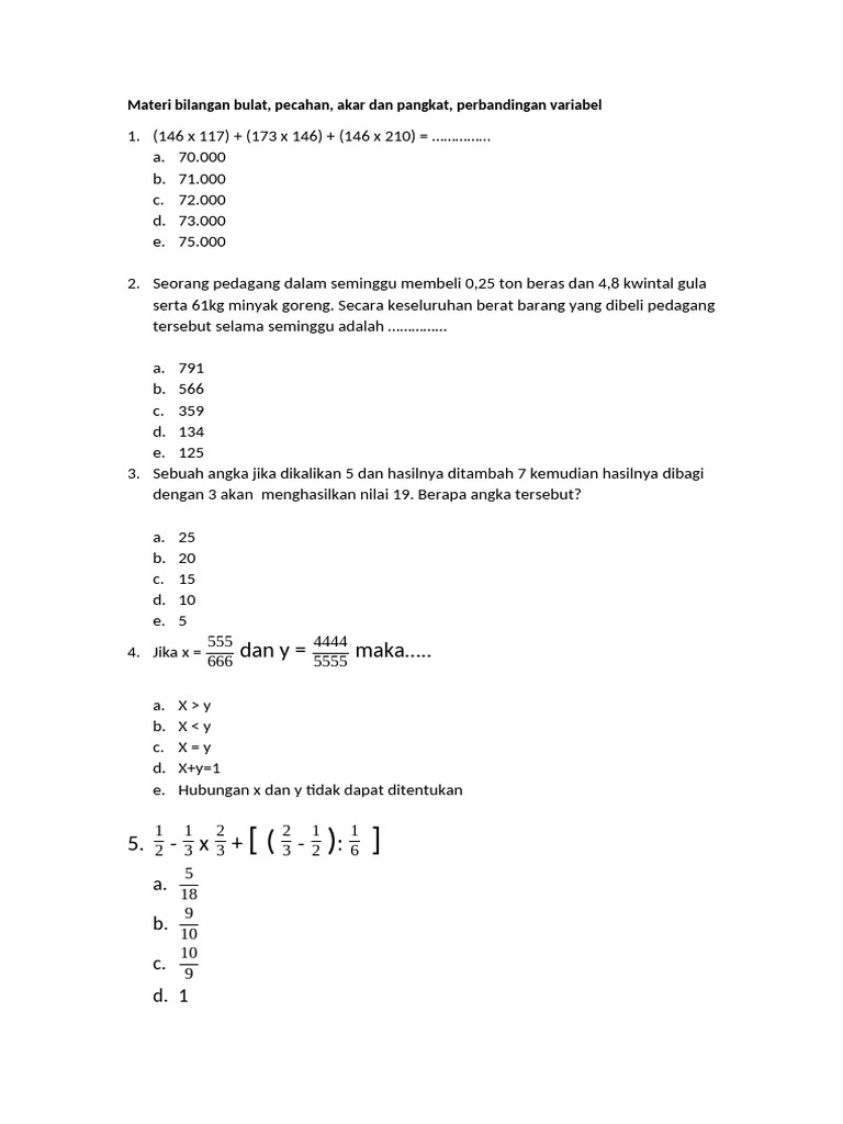soal math ikyy | PDF