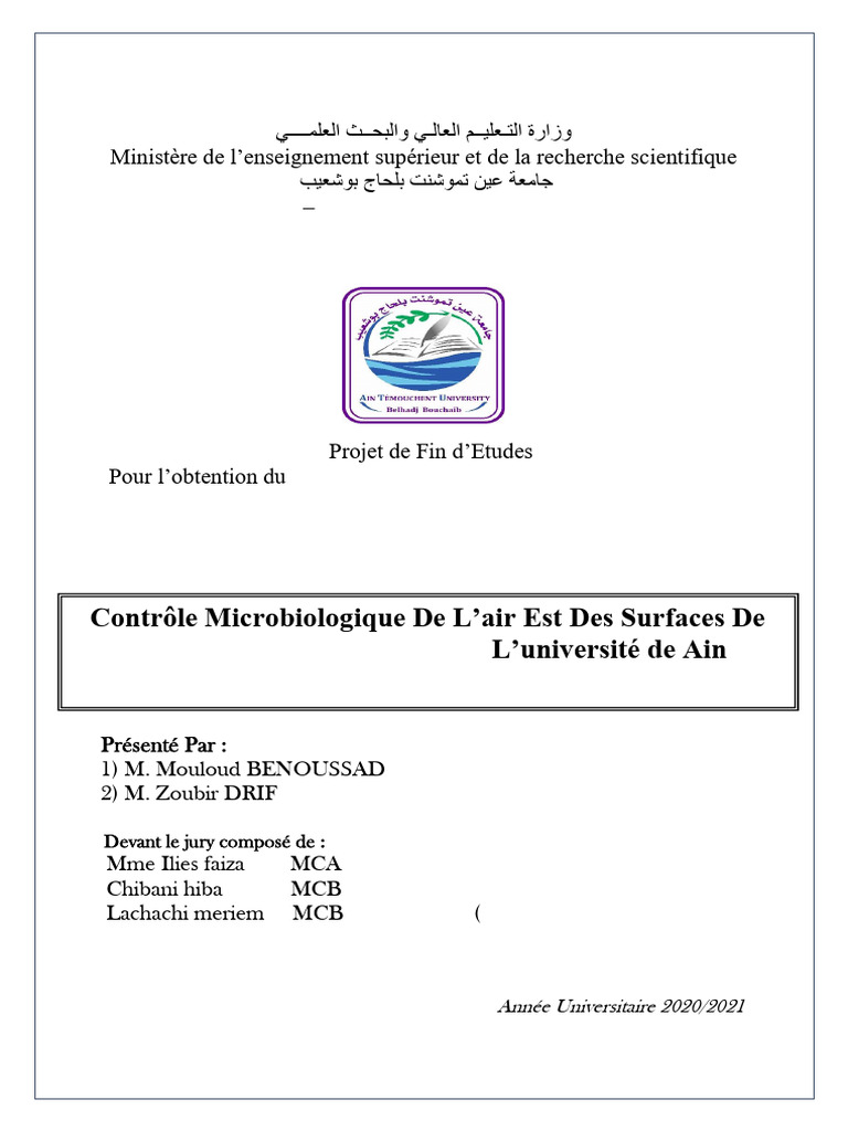 Mémoire Final | PDF | Micro-organisme | Bactérie