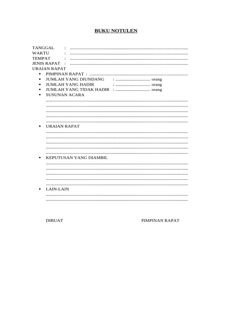 Buku Notulen | PDF