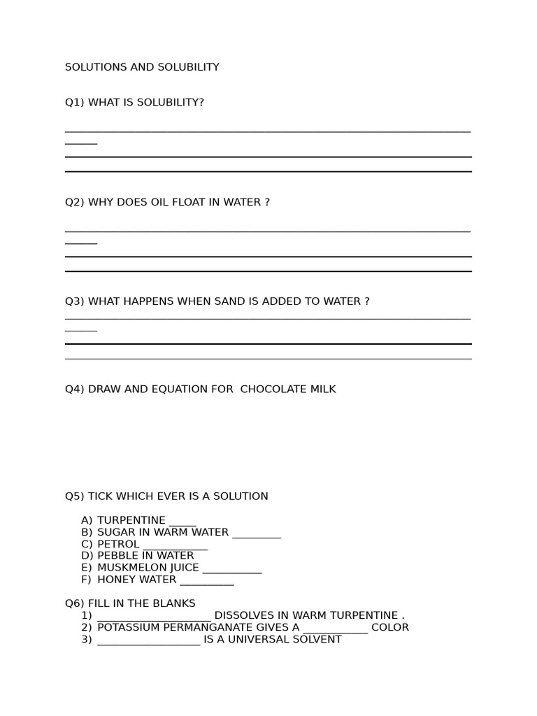 Understanding Solubility and Solutions | PDF