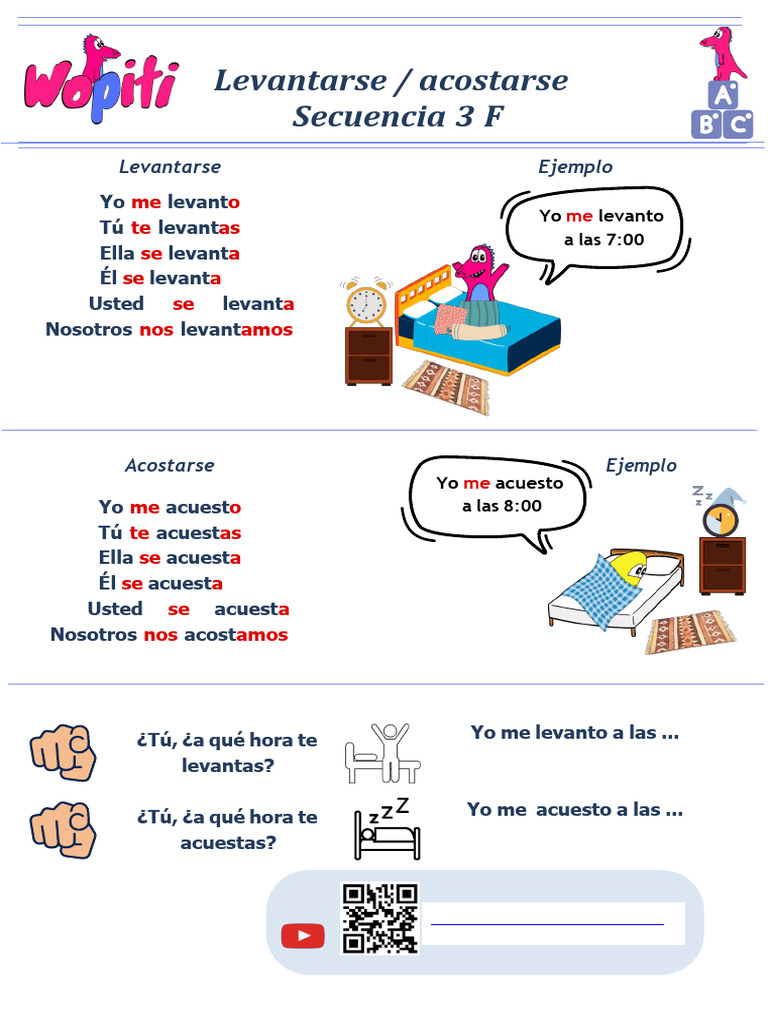 Verbos Levantarse y Acostarse | PDF