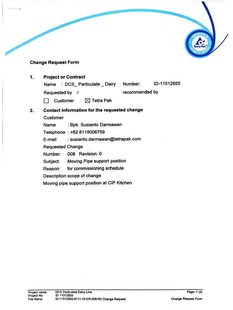 Requested Change 008 | PDF