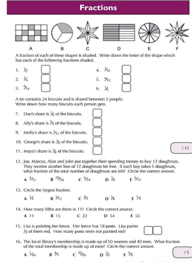 Fraction Word Problems | PDF