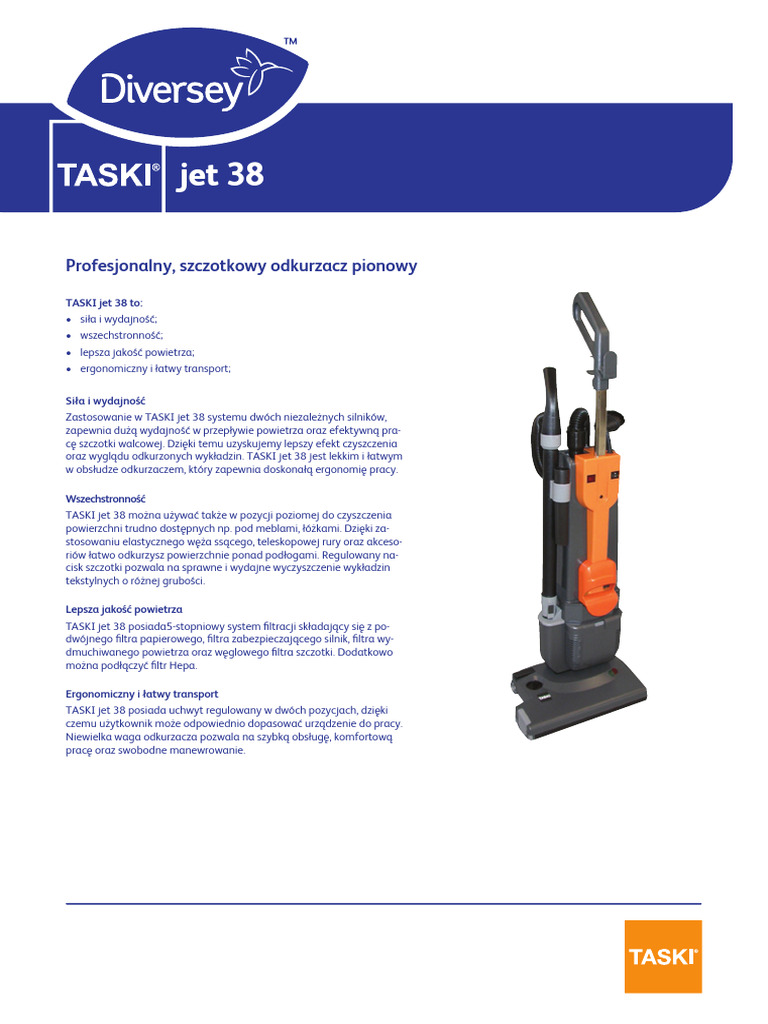 TASKI Jet 38 - Ulotka Informacyjna | PDF