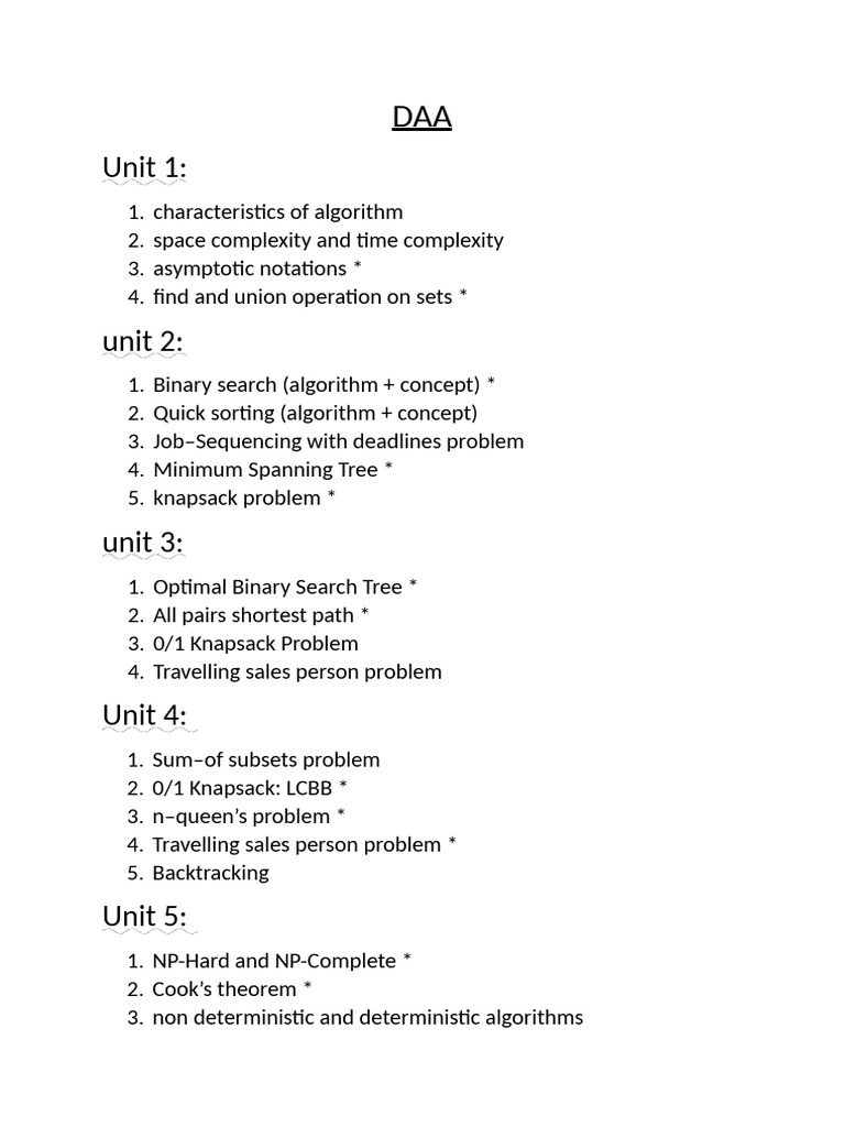 DAA Important Questions | PDF