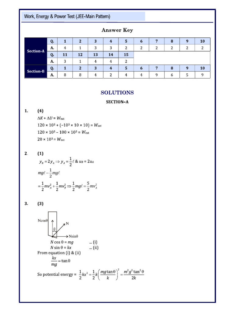 Work, Energy - Power | PDF
