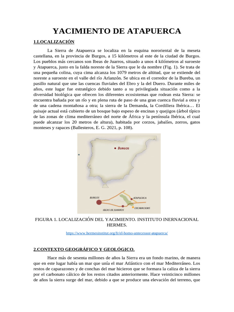 Yacimiento de Atapuerca: Geografía y Hallazgos | PDF