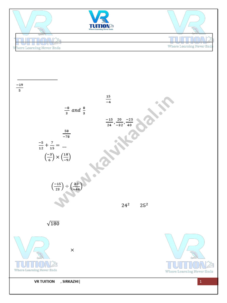 8th Grade Maths One-Mark Question Bank | PDF | Circle | Triangle