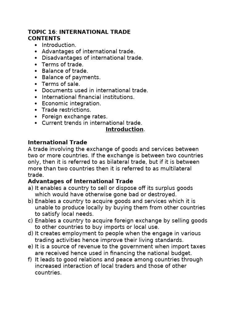 Understanding International Trade Dynamics | PDF | Balance Of Payments ...