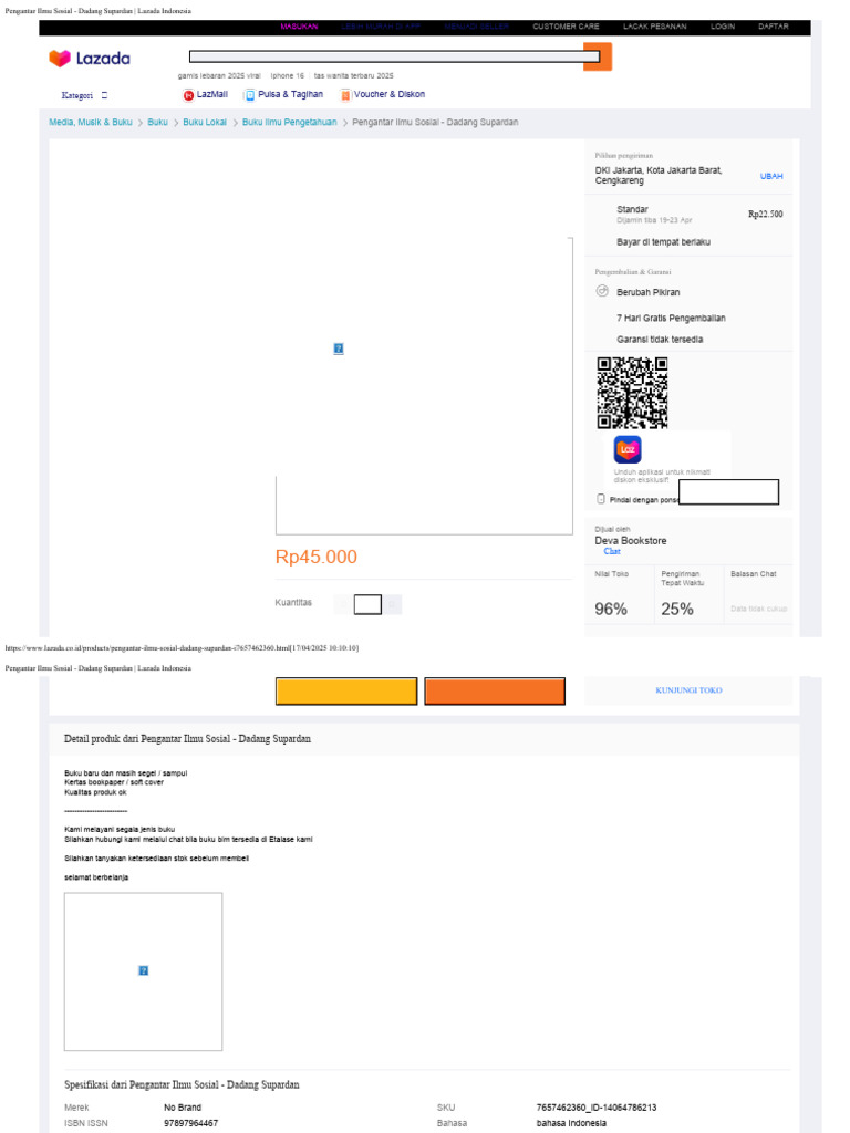 Pengantar Ilmu Sosial - Dadang Supardan Lazada Indonesia | PDF