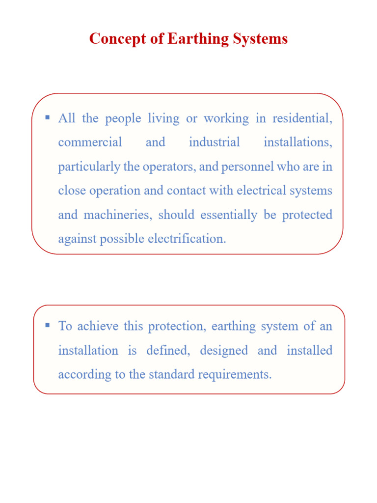 Concept of Earthing Systems | PDF | Wire | Electric Power