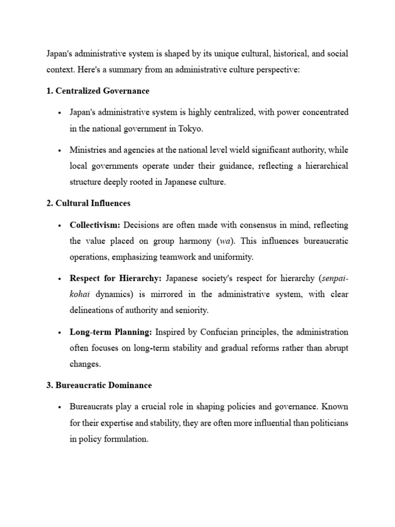 Japan's Centralized Administrative System | PDF | Bureaucracy | Governance