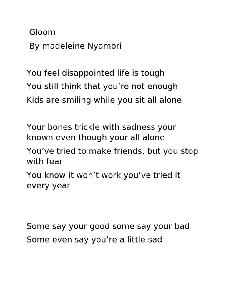 Gloom Poem | PDF
