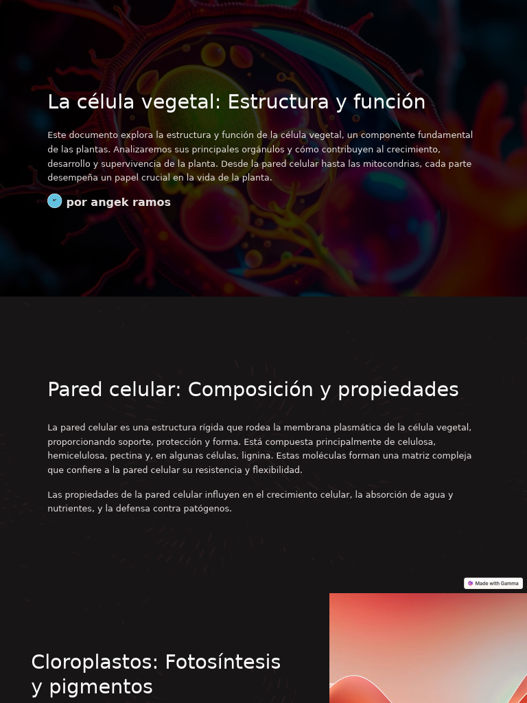 La Celula Vegetal Estructura y Funcion | PDF | Plantas | Biología Celular)