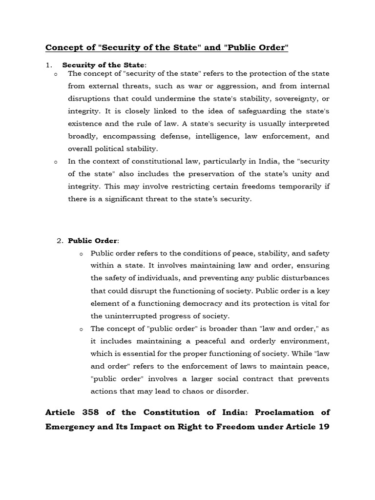 State Security and Public Order in India | PDF | State Of Emergency ...