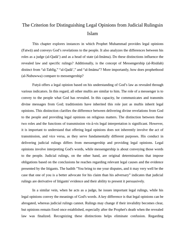 The Criterion For Distinguishing Legal Opinions From Judicial Rulings ...